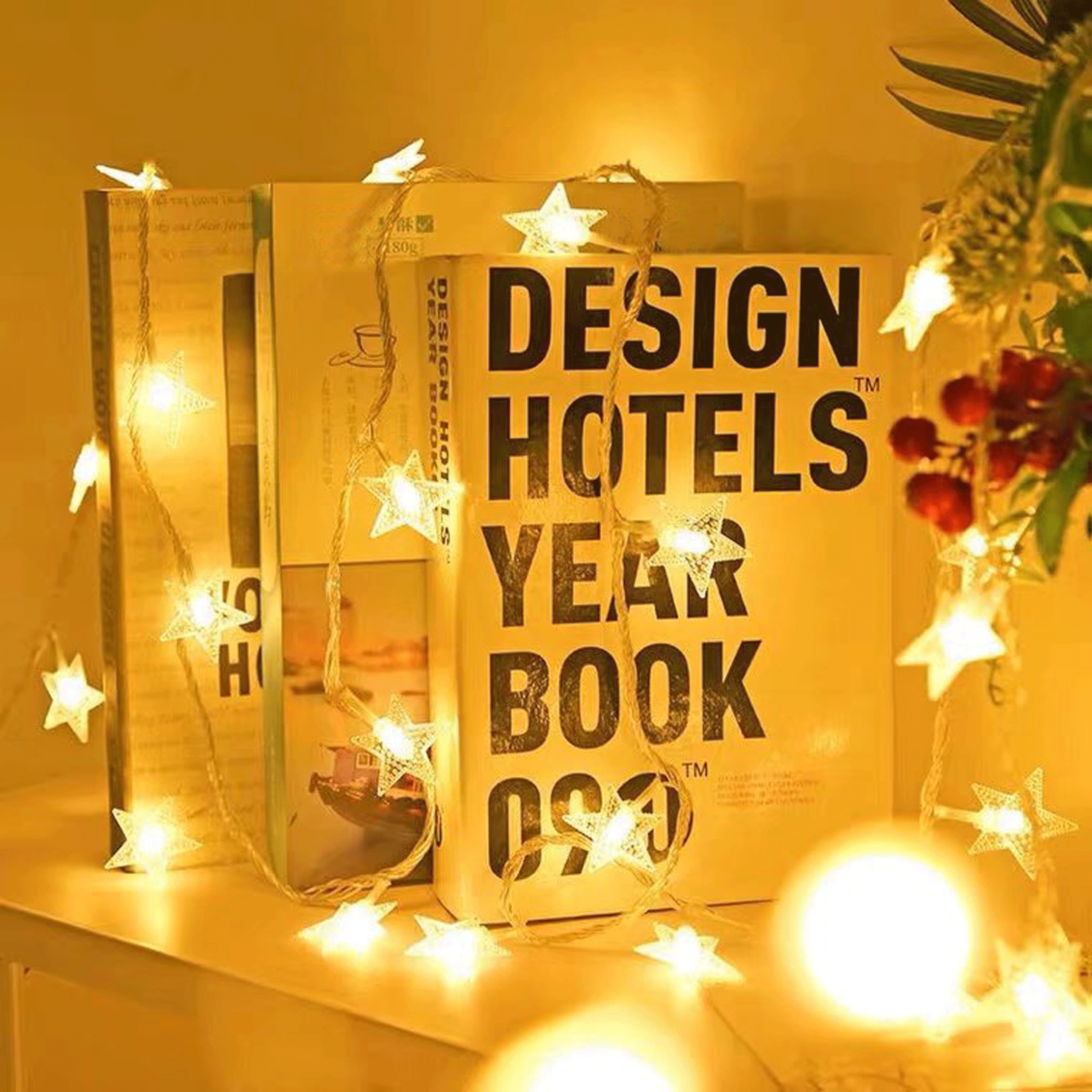 1 String Star Shaped Led Battery Powered Light String With Pentagram ...