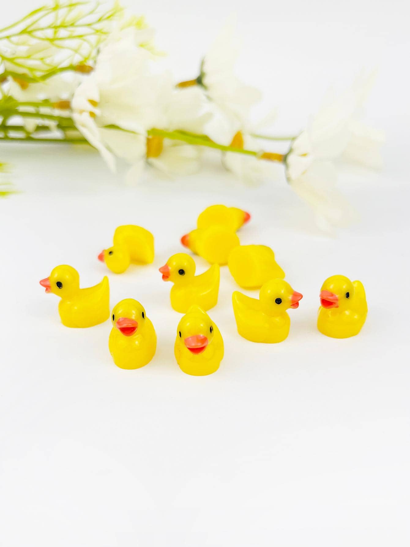 10pcs Cartoon Cute Small Yellow Duck Diy Jewelry Making Material ...