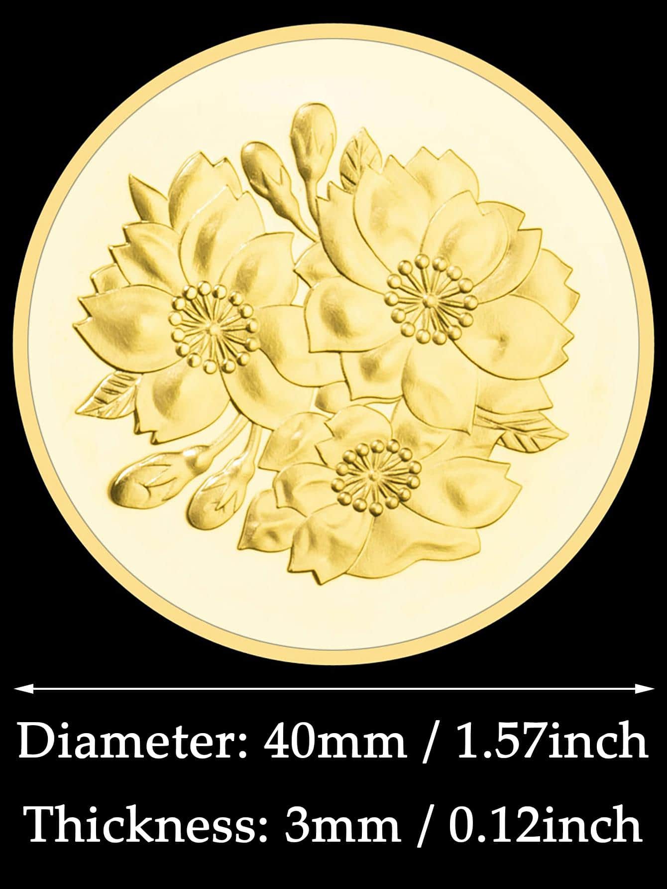 The Goddess of Cherry Blossoms Souvenir Coin Silver and Gold Color ...