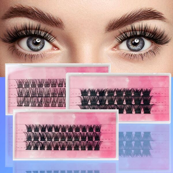 14-16-18mm DIY Lash Cluster Extension D Curl Long Individual Lashes ...