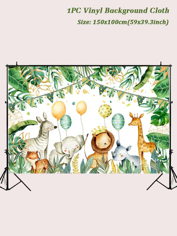 1Pc Jungle Animal Background Wild One Birthday Party Decoration Kids ...