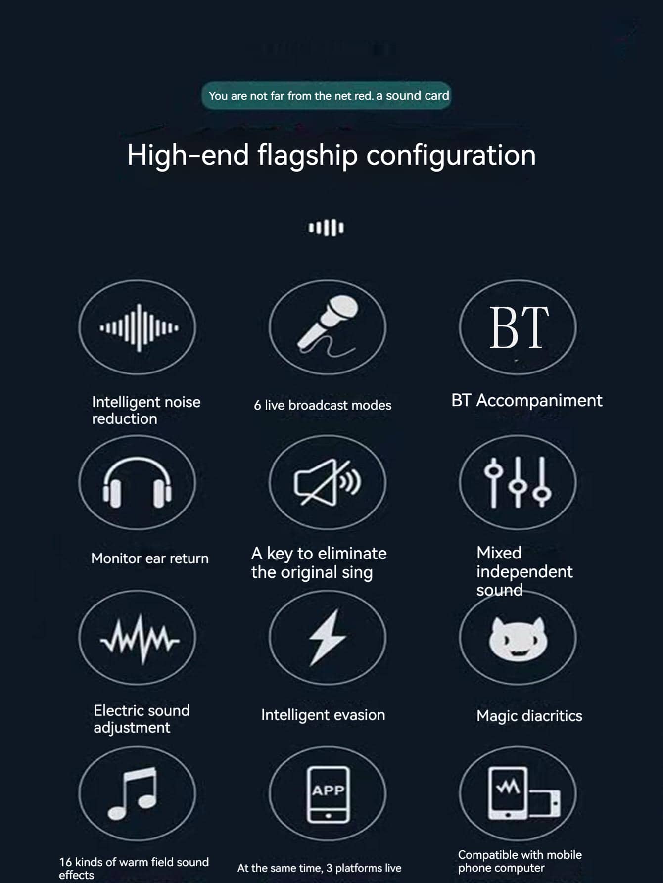 F998-BM800 Microphone Sound Card Set With Live Sound Card Mixer With ...