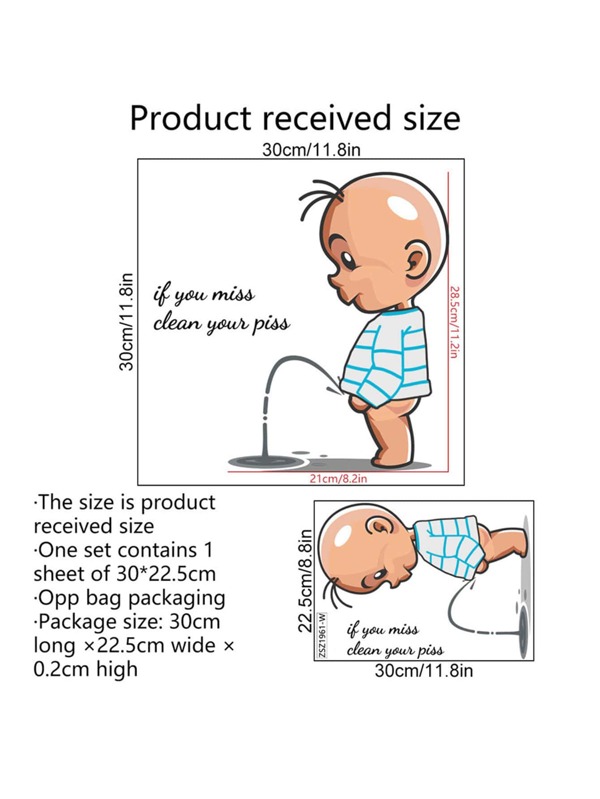 1pc Creative Removable Toilet Warning Sticker For Children's Urination ...