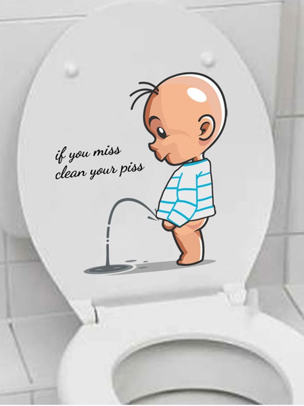 1pc Creative Removable Toilet Warning Sticker For Children's Urination ...