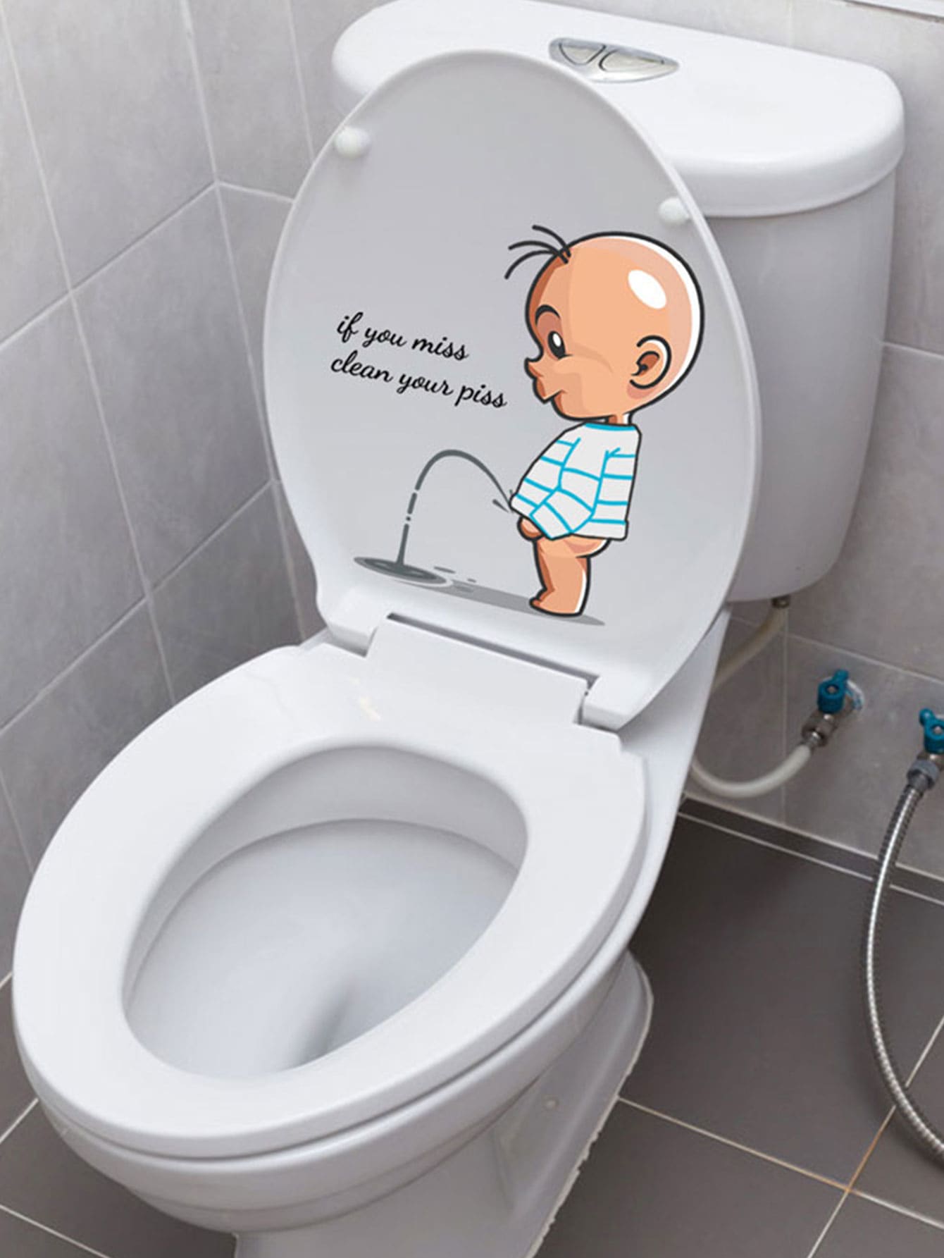 1pc Creative Removable Toilet Warning Sticker For Children's Urination ...
