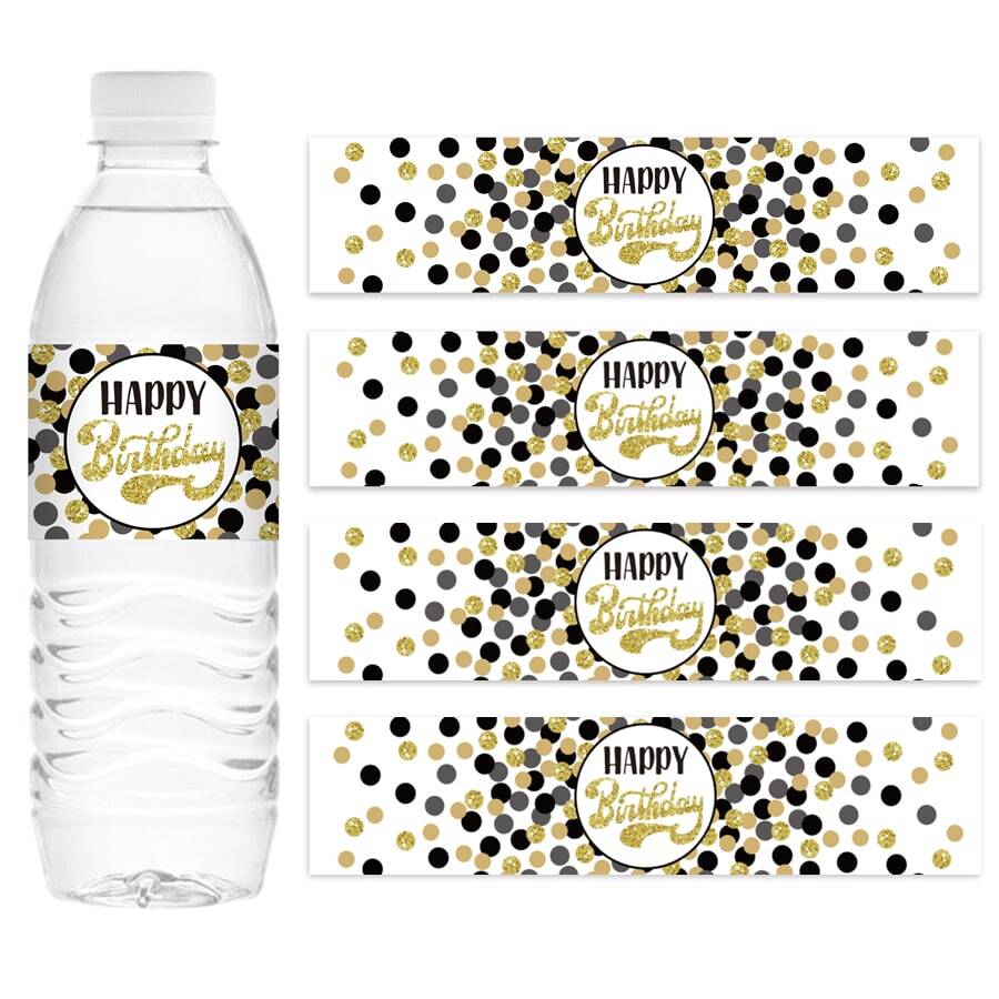 Set Of 10 Happy Birthday Water Bottle Labels For Boy Girl Men Women ...