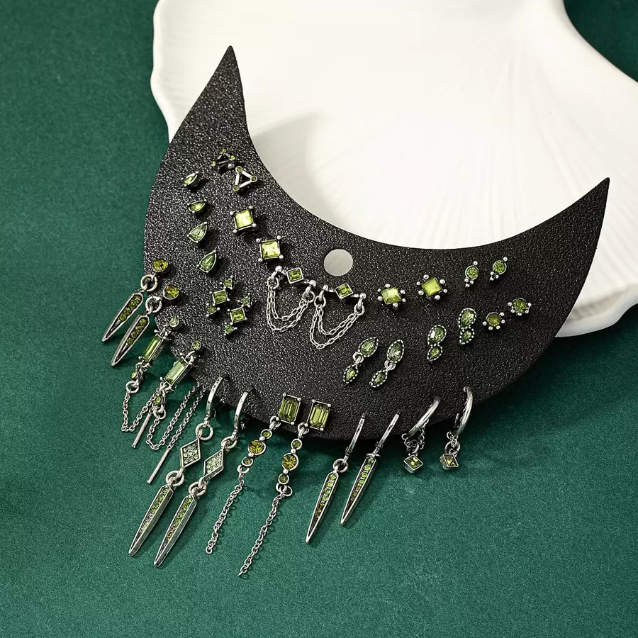 17 Pairs Simple Multi Diamond Vintage Earring Set For Ladies | SHEIN USA