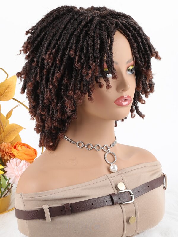 14Inch Black Gray Red Blond Brown Braided Wigs Afro Bob Wig Synthetic ...