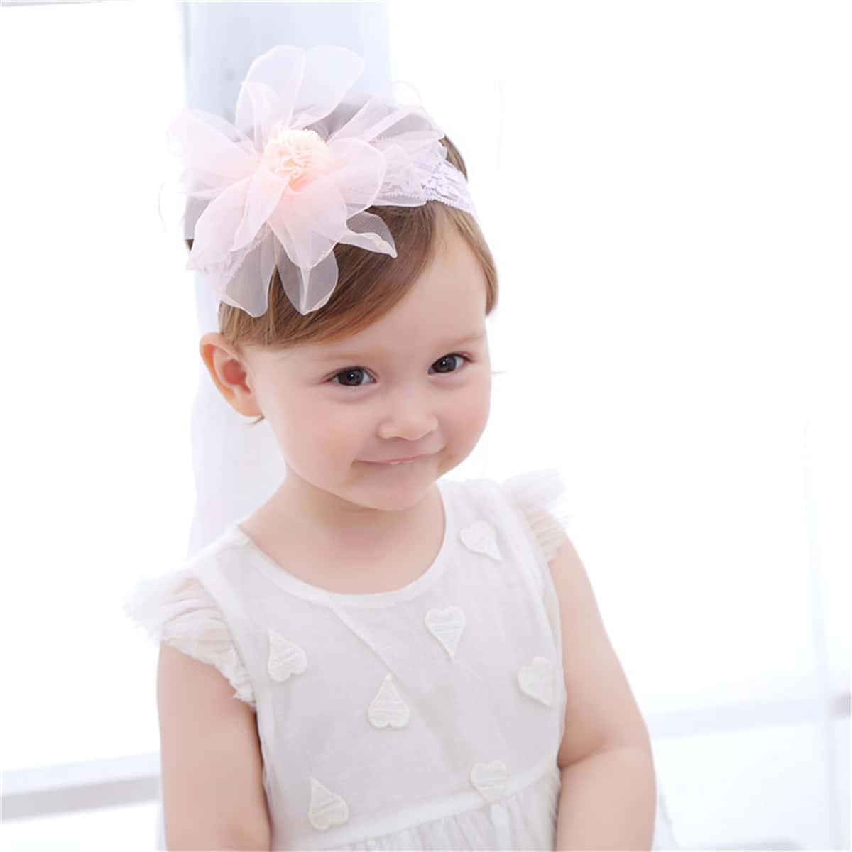 1pc Pink Baby Flower Headband Pink Hair Band Headwear Hair Accessories ...
