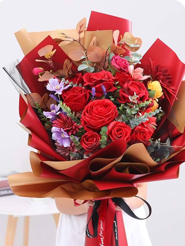 20PCS Gilt Paper Opening Flower Basket Golden Flower Paper Bouquet Two 20pcs-gilt-paper-opening-flower-basket-golden-flower-paper-bouquet-two