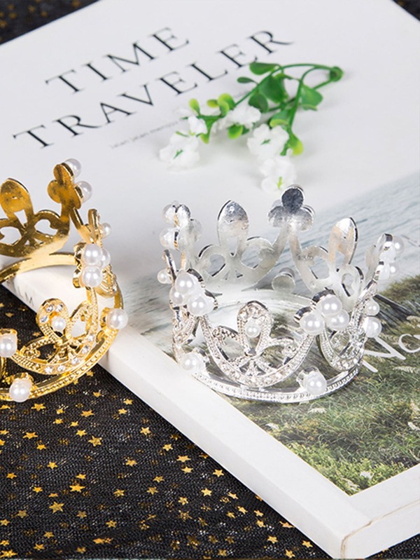 1pc Kids Princess Birthday Party Baking Decoration Cake Mini Faux Pearl ...