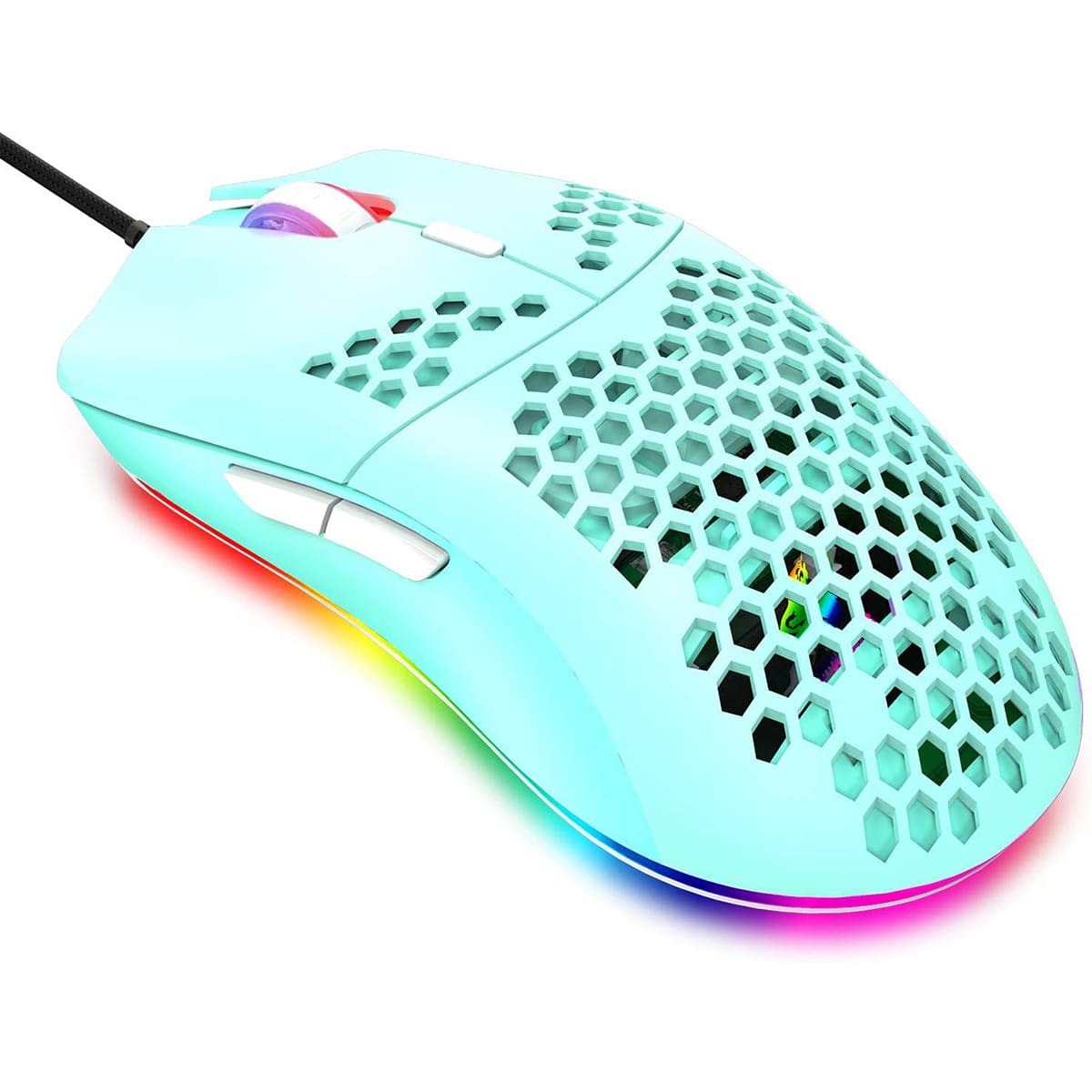 Gaming Mice Mouse 6400 DPI USB RGB Flowing Backlit Light Wired PC ...