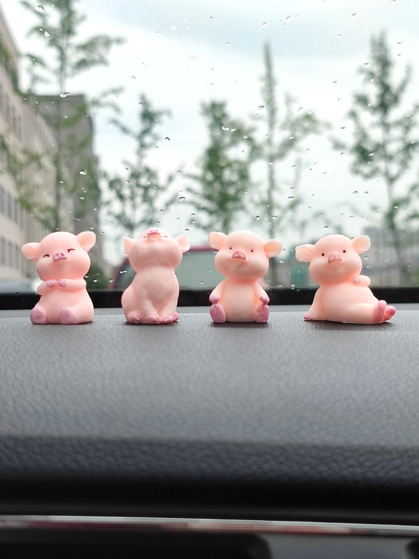 4pcs Cartoon Pig Shaped Car Ornament | SHEIN USA
