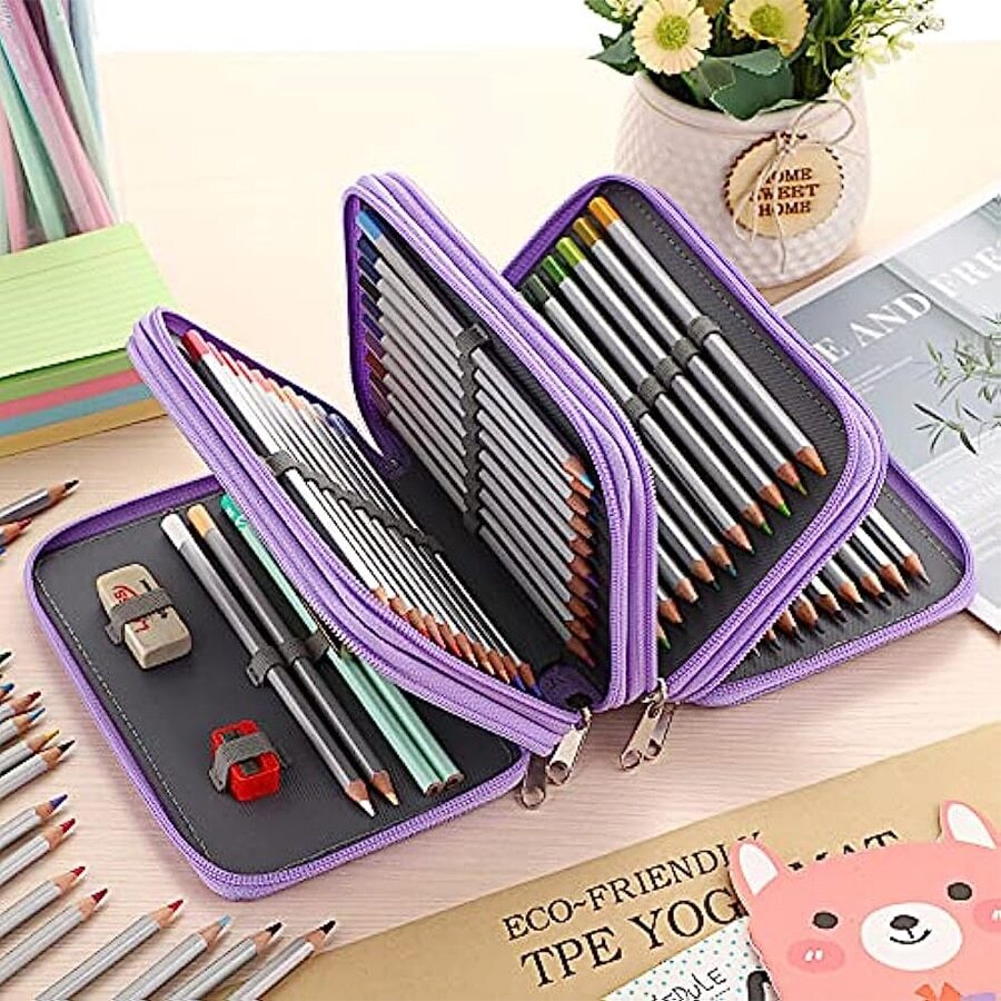1pc 72-Slots Pencil Case Four Layers Pencil Bag Colored Pencil Storage ...