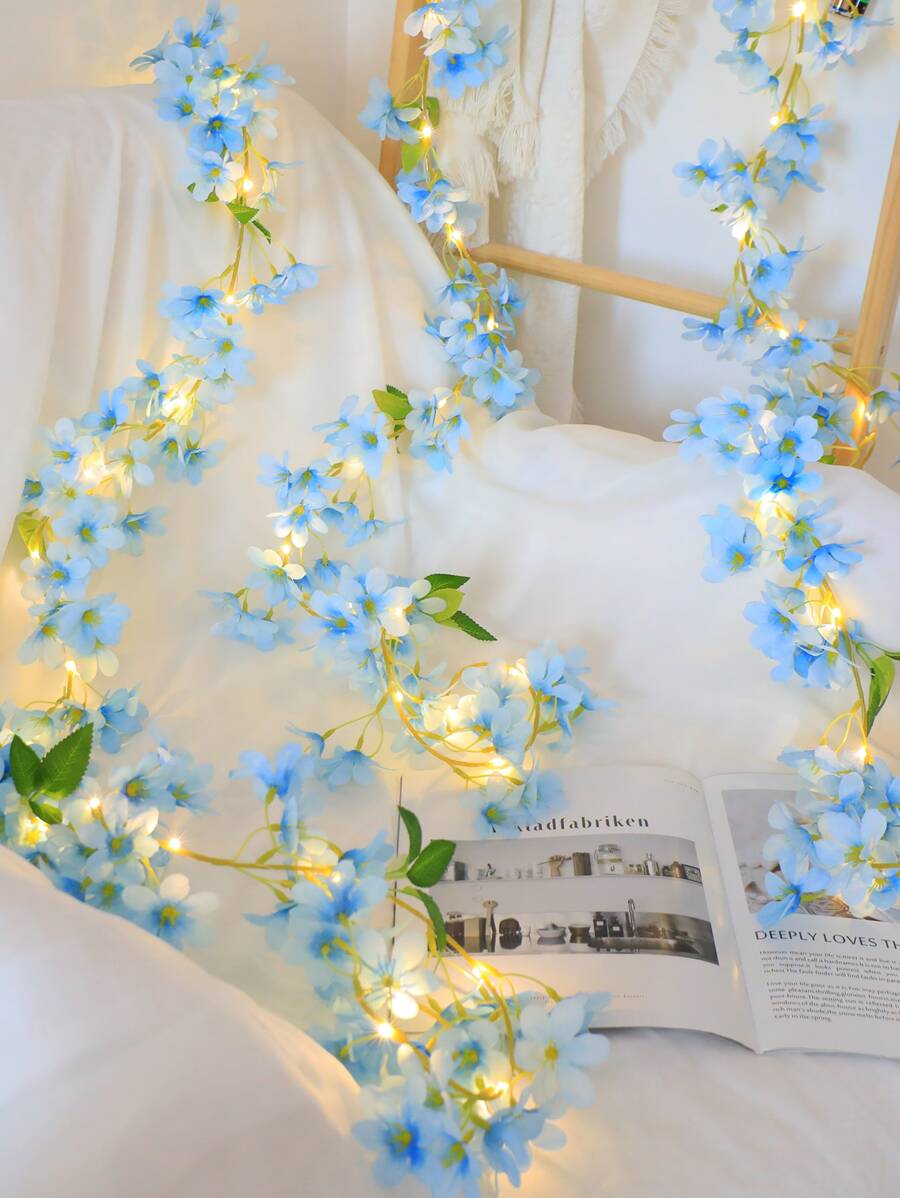 1pc 2m 20LED PVC String Light, Cottagecore Flower Decor Extendable ...