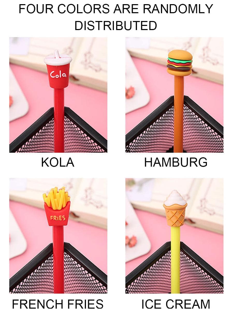 4pcs/12pcs Creative French Fries, Cola, Hamburger, Ice Cream Neutral ...