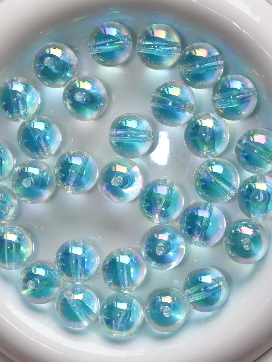 50pcs/pack 16mm Multi-colored Uv Coated Acrylic Beads For Diy Crafts ...