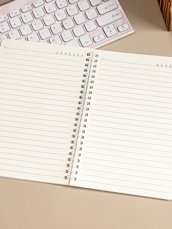 A5 Cute Cartoon Spiral Notebook With Horizontal Lines, 60 Sheets/book ...