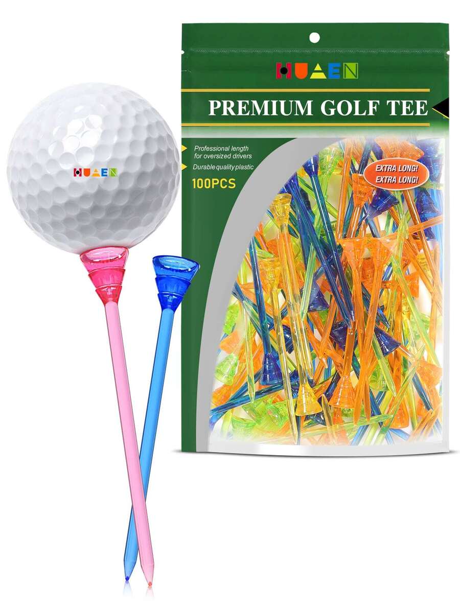 Packs of 100 Plastic Golf Tees, 3-1/4 Inch, Mixed Color - Unleash Your ...