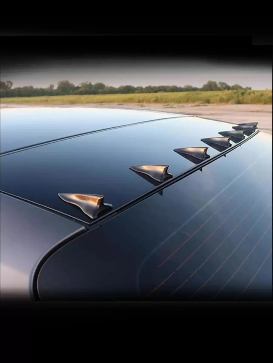 10pcs Black Shark Fin Shaped Car Exterior Sticker | SHEIN USA