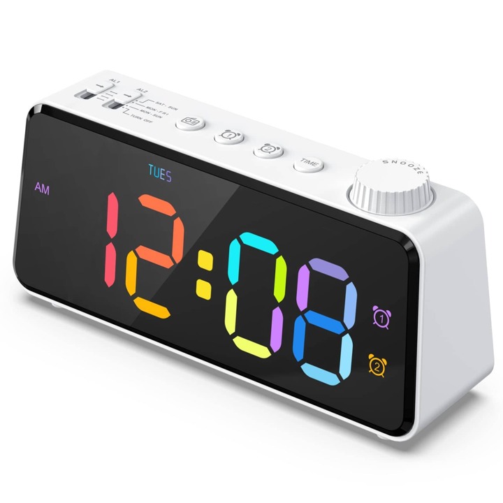 Digital Alarm Clock On Nightstand