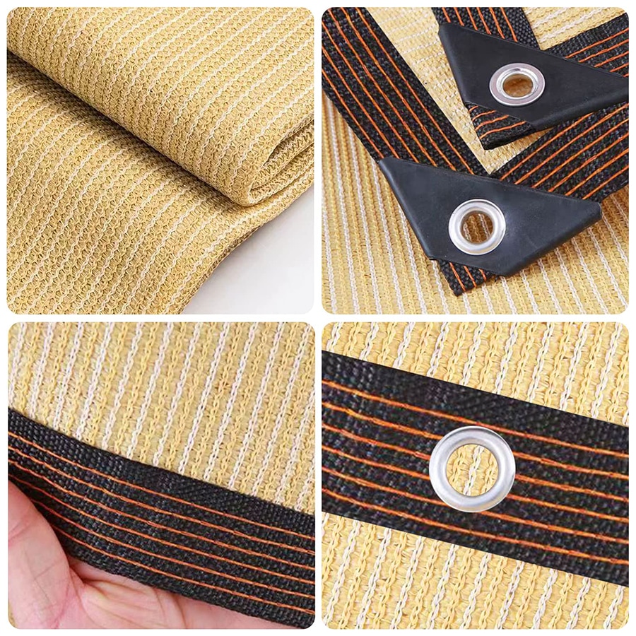 Thickened 12-pin 90% shading rate anti-UV HDPE Beige shading net ...