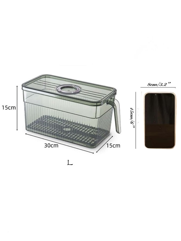 1pc Dark Green Refrigerator Storage Box | SHEIN UK