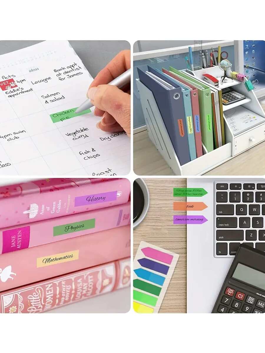 2 Packs, 280 Sheets In Total, Half-Transparent Arrow & Flat Head Page ...