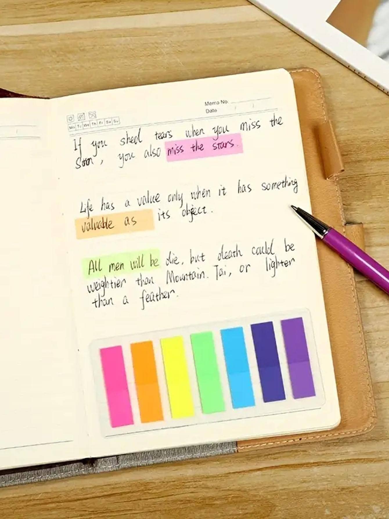 2 Packs, 280 Sheets In Total, Half-Transparent Arrow & Flat Head Page ...