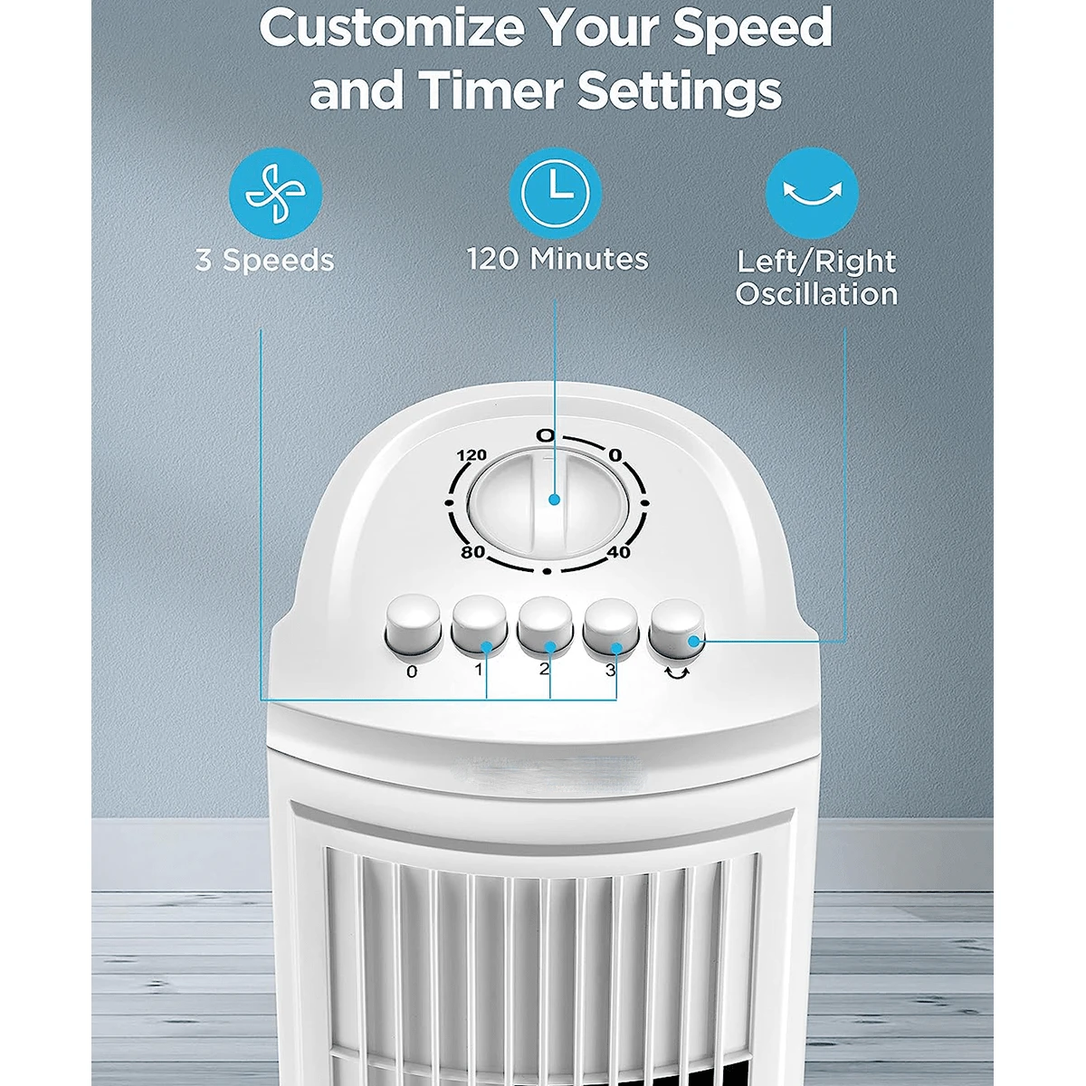 30 Inch Tower Fan,Oscillating Tower Fan with 3 Speed Settings and Auto ...