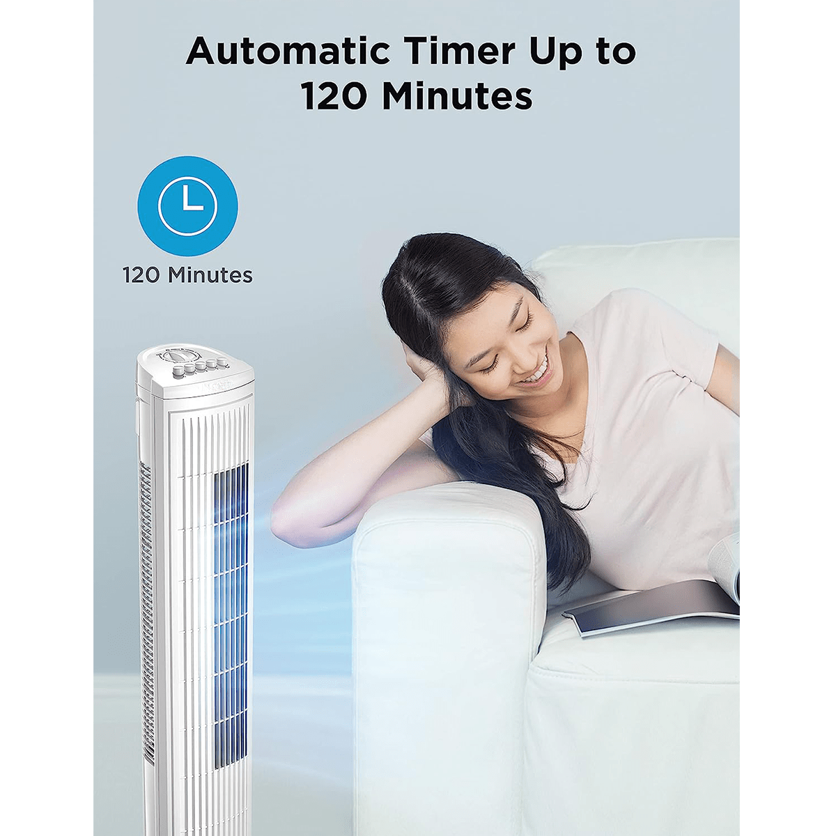 30 Inch Tower Fan,Oscillating Tower Fan with 3 Speed Settings and Auto ...