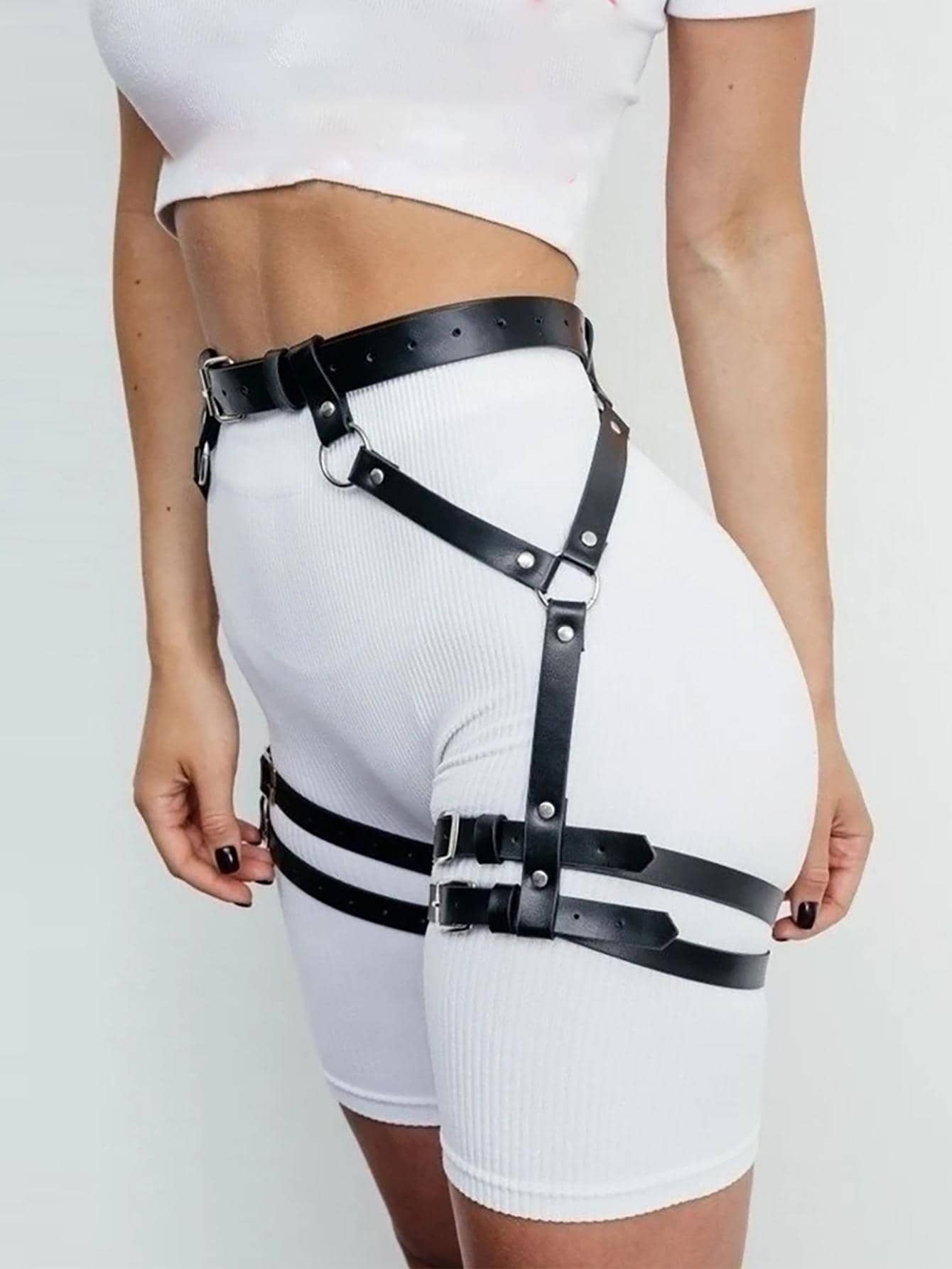 Steampunk 1pc Women's Body Harness With Garter Belt For Thigh High ...