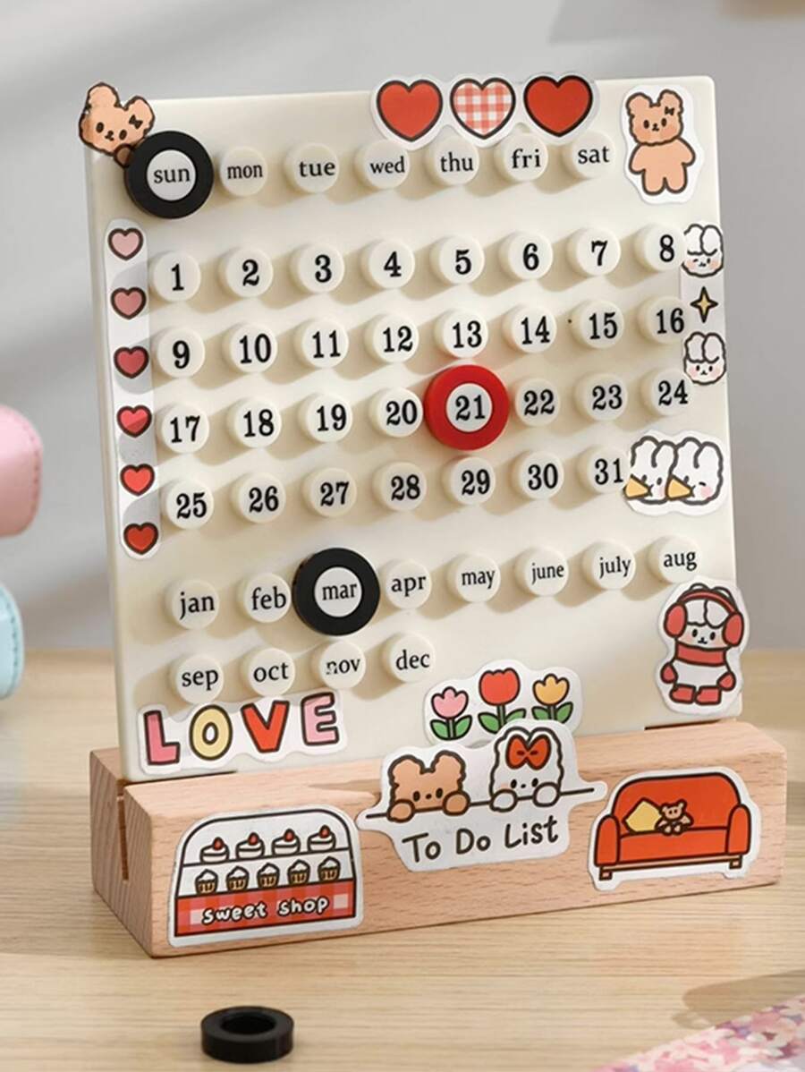 Round Calendar Ring Desktop Display With Highly Attractive Stickers ...