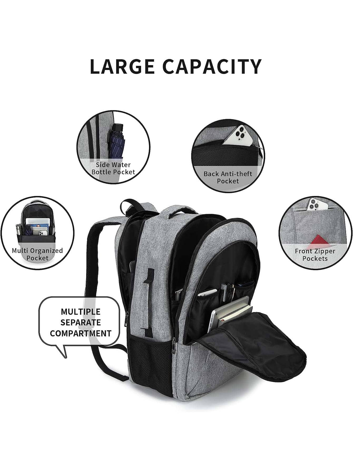 Travel Backpack For Men,17.3 Inch Laptop Backpack Carry On Backpack ...