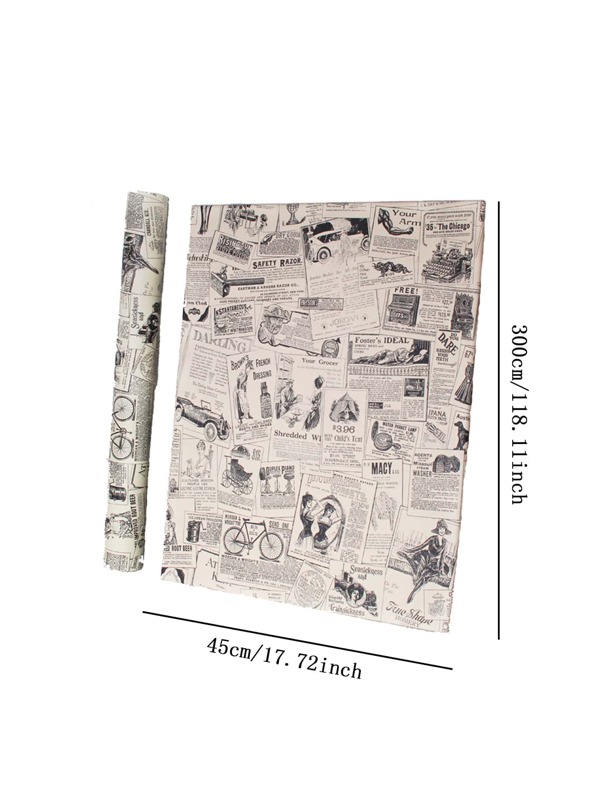 con patrón de periódico Pegatina de pared Decoración | Mode de Mujer ...