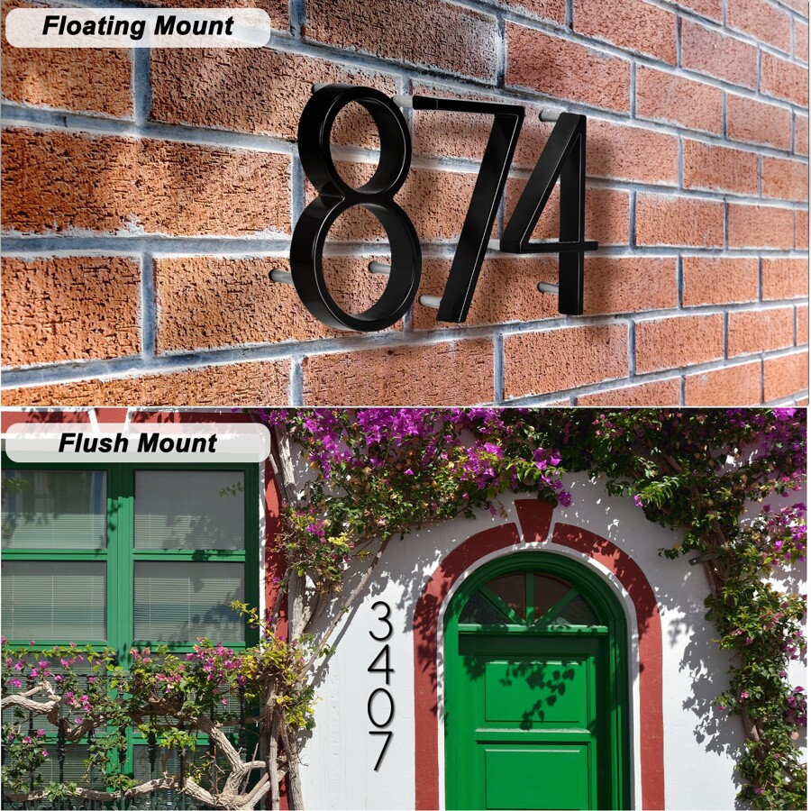 5" Floating Stainless Steel Address House Number, Modern Metal Anti ...