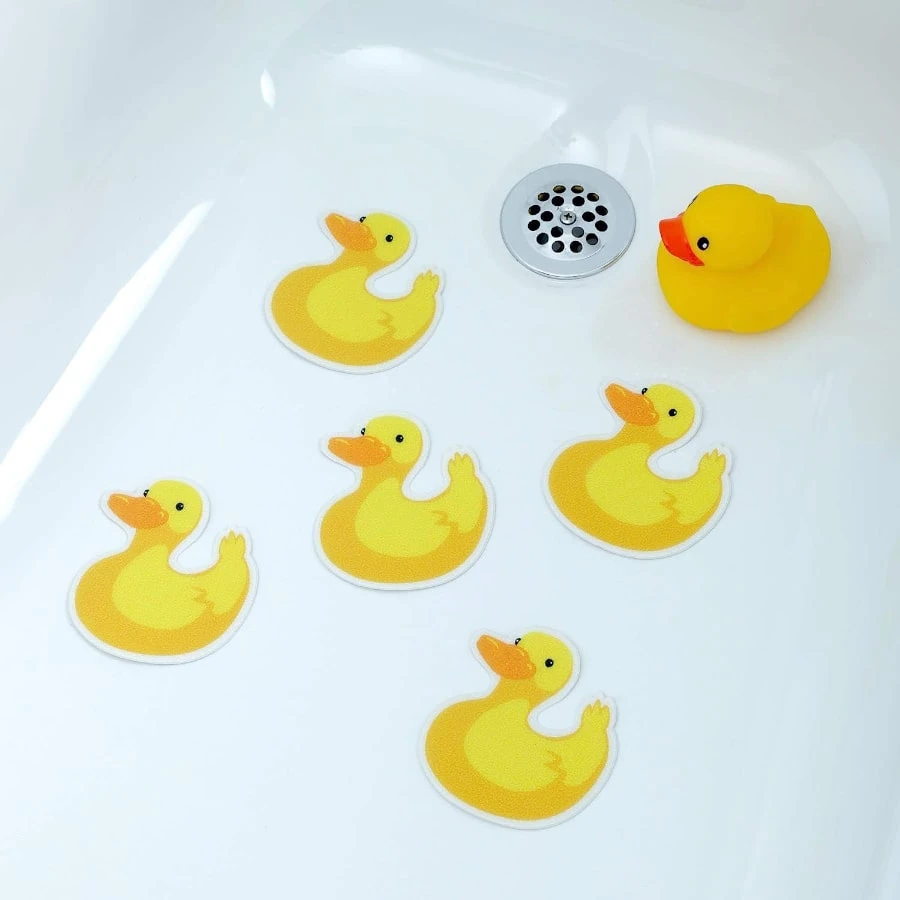 5 Pieces Adhesive Bath Treads, Duck Tub Tattoos, Non-Slip Traction to ...