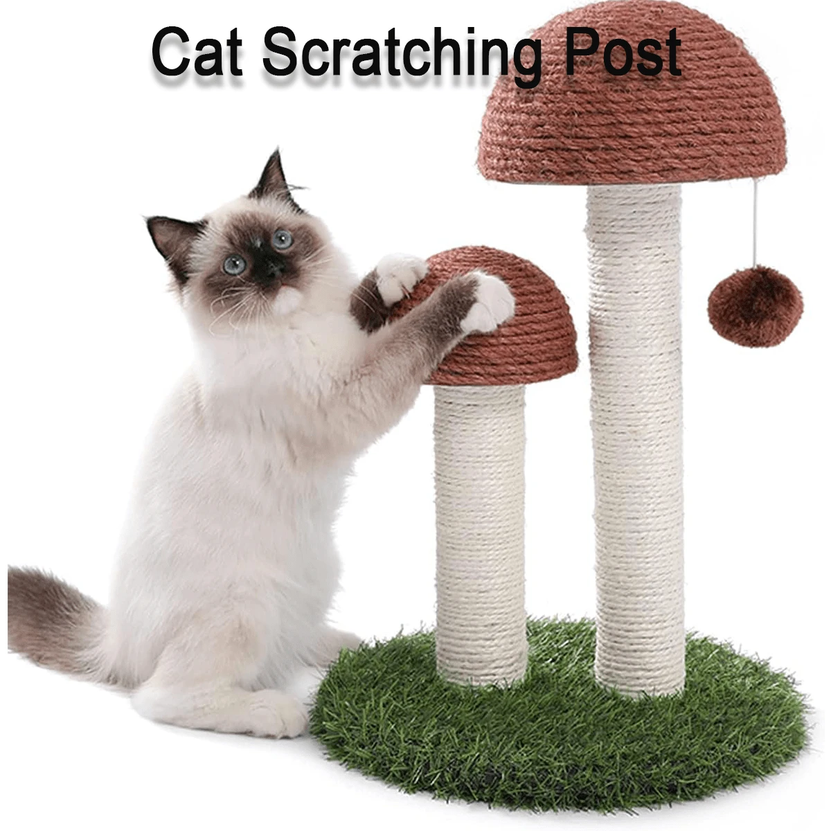Cat Scratching Post,Kitten Mushroom Tall Cat Scratcher Featuring with ...