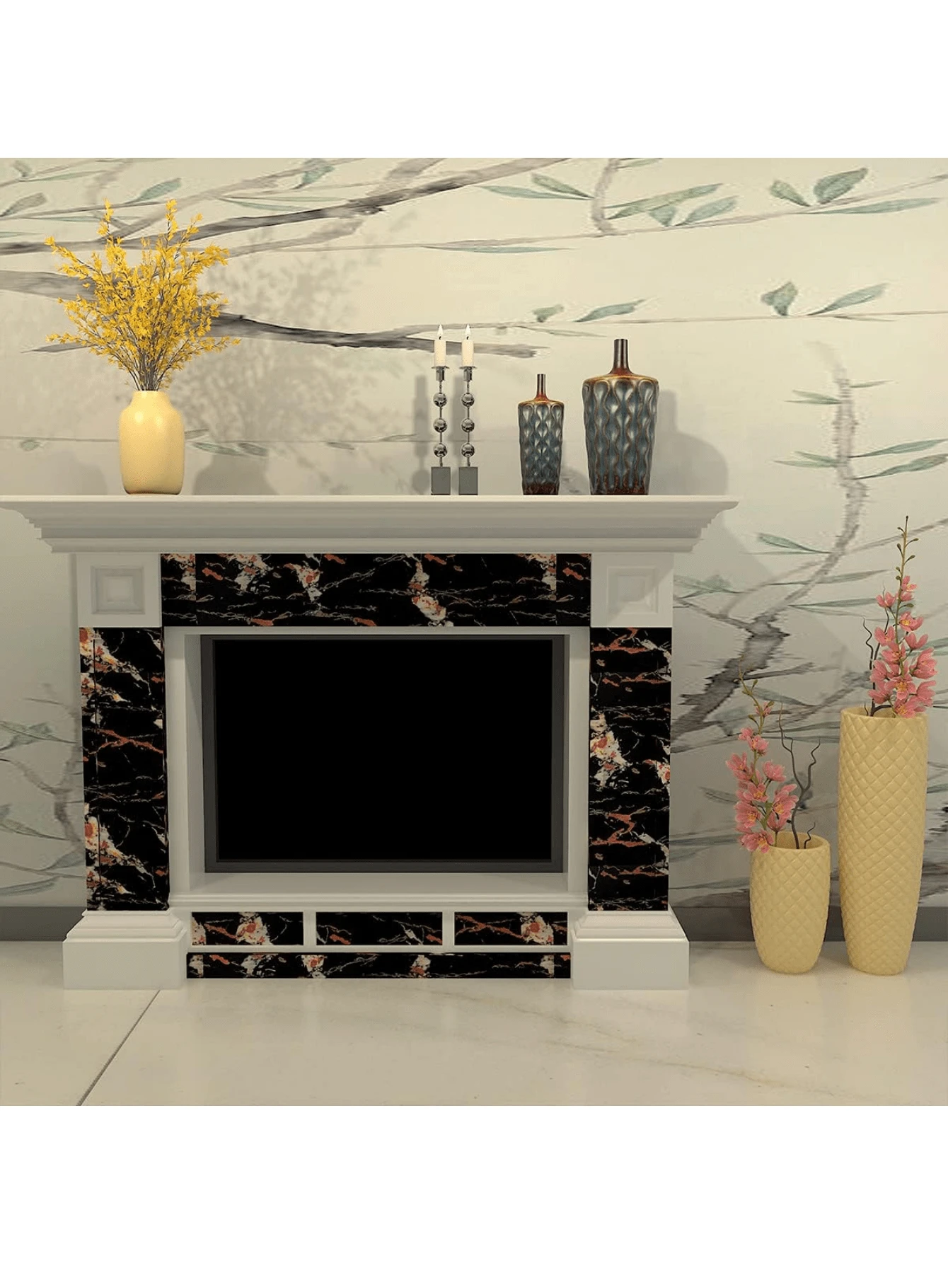 Black Marble Contact Paper for Countertops Adhesive Vinyl Waterproof ...