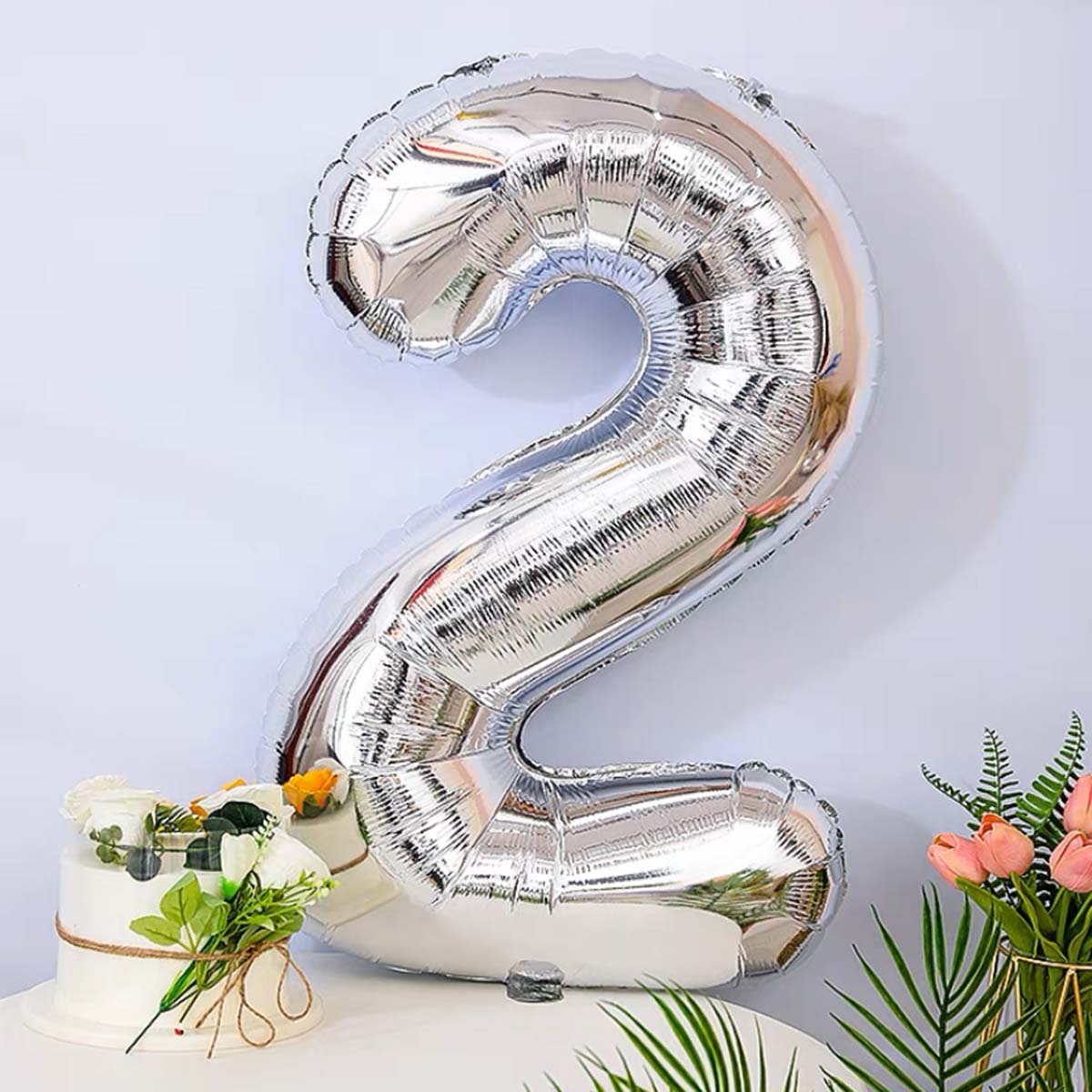 1pc 32-inch Silver Color Number Shaped Foil Balloon For Birthday ...