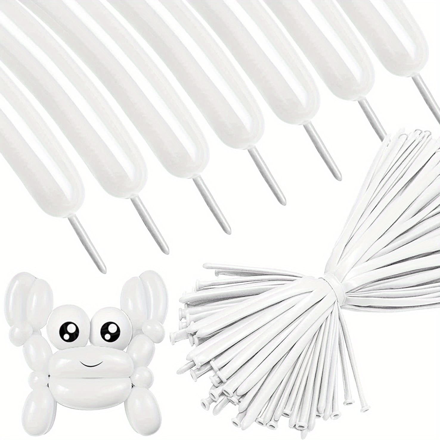 20pcs White Animal Shaped Long Magic Balloons, Thickened Latex Balloons ...