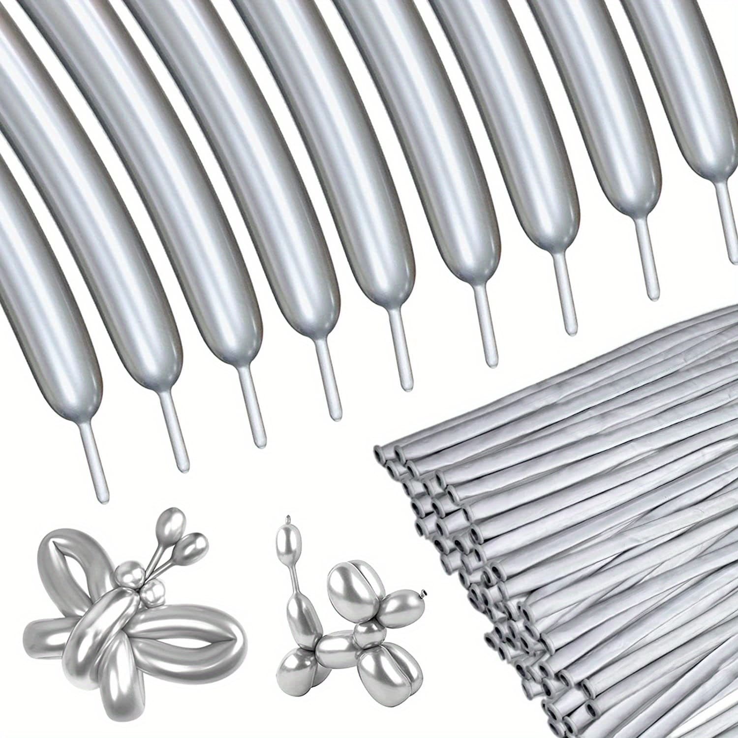 20pcs White Animal Shaped Long Magic Balloons, Thickened Latex Balloons ...