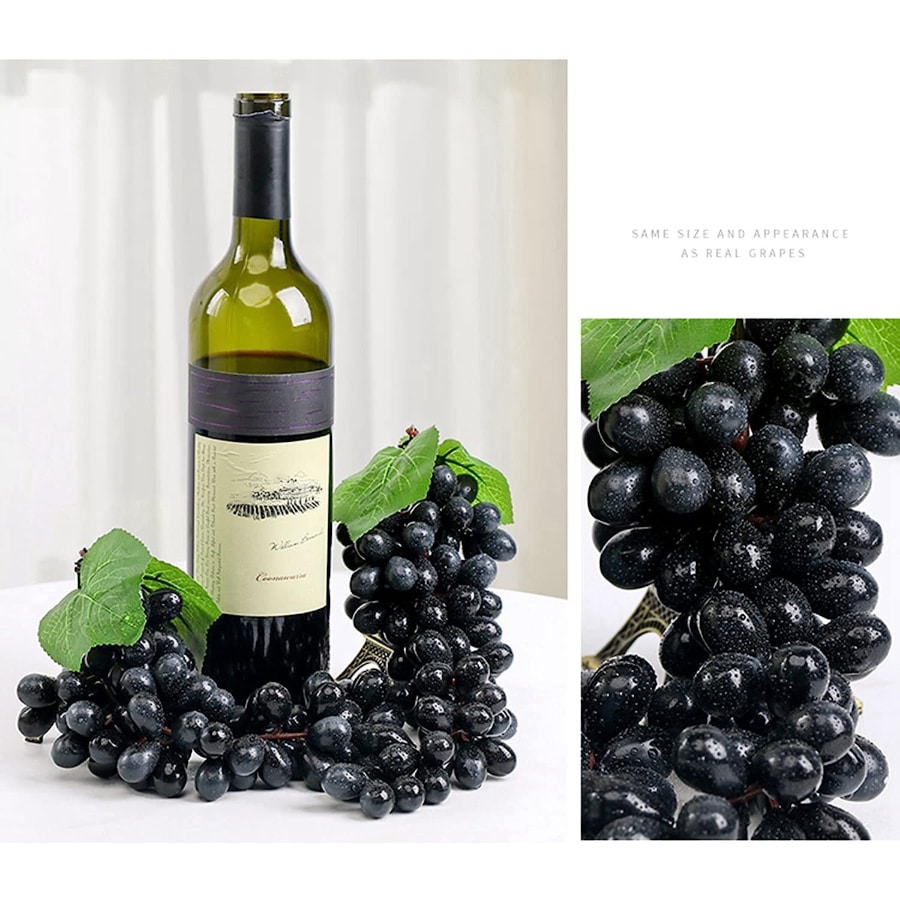 2 Bunches Agate Rubber Grapes Artificial Grape Fake Grapes Lifelike ...