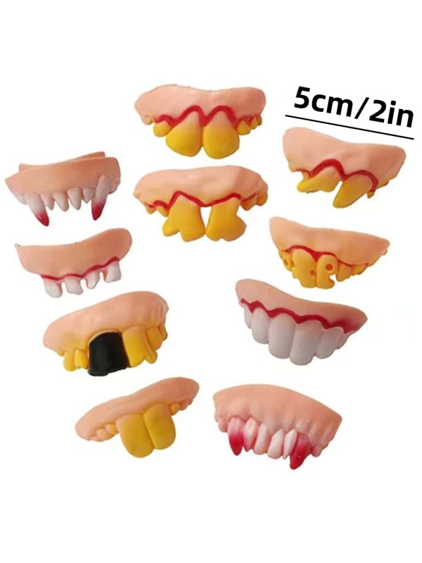 10pcs Silicone Vampire Teeth Decor For Halloween Party | SHEIN USA
