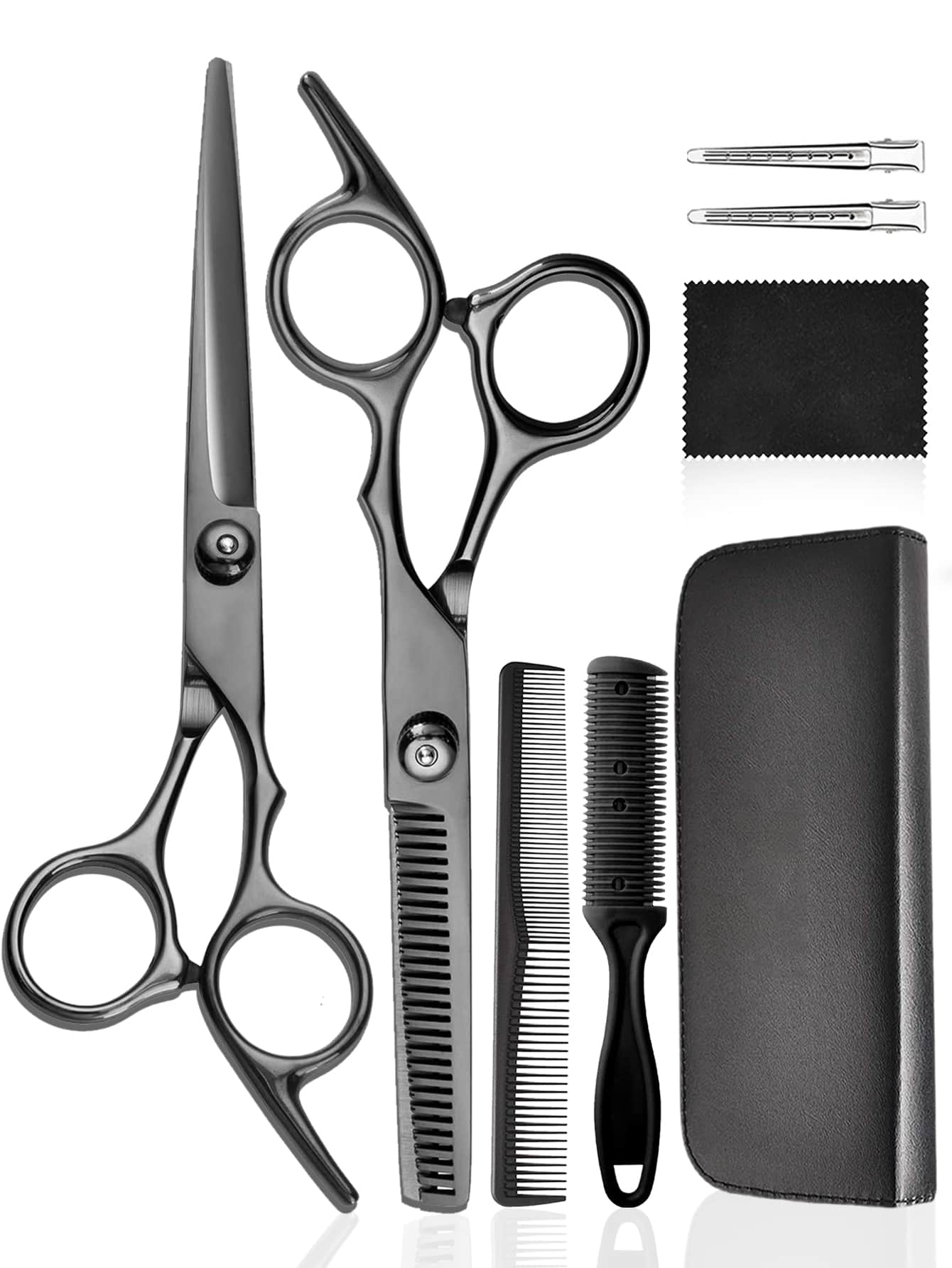 8 PCS Hair Cutting Scissors Kit, Professional Barber Shears Set with ...