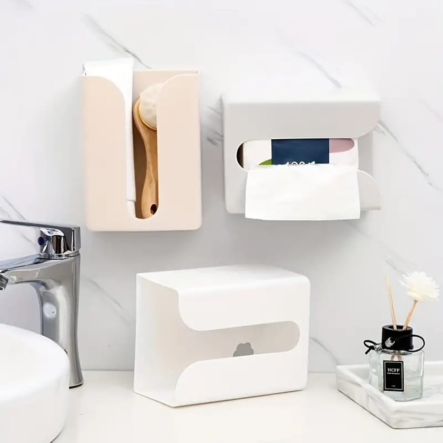 1pc Plastic Square Tissue Holders, Seamless Paper Storage Box, Toilet ...