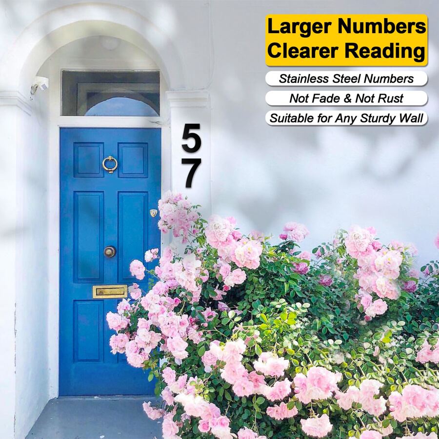 8 Inch Floating House Numbers, Address Numbers For Houses Large Silver ...
