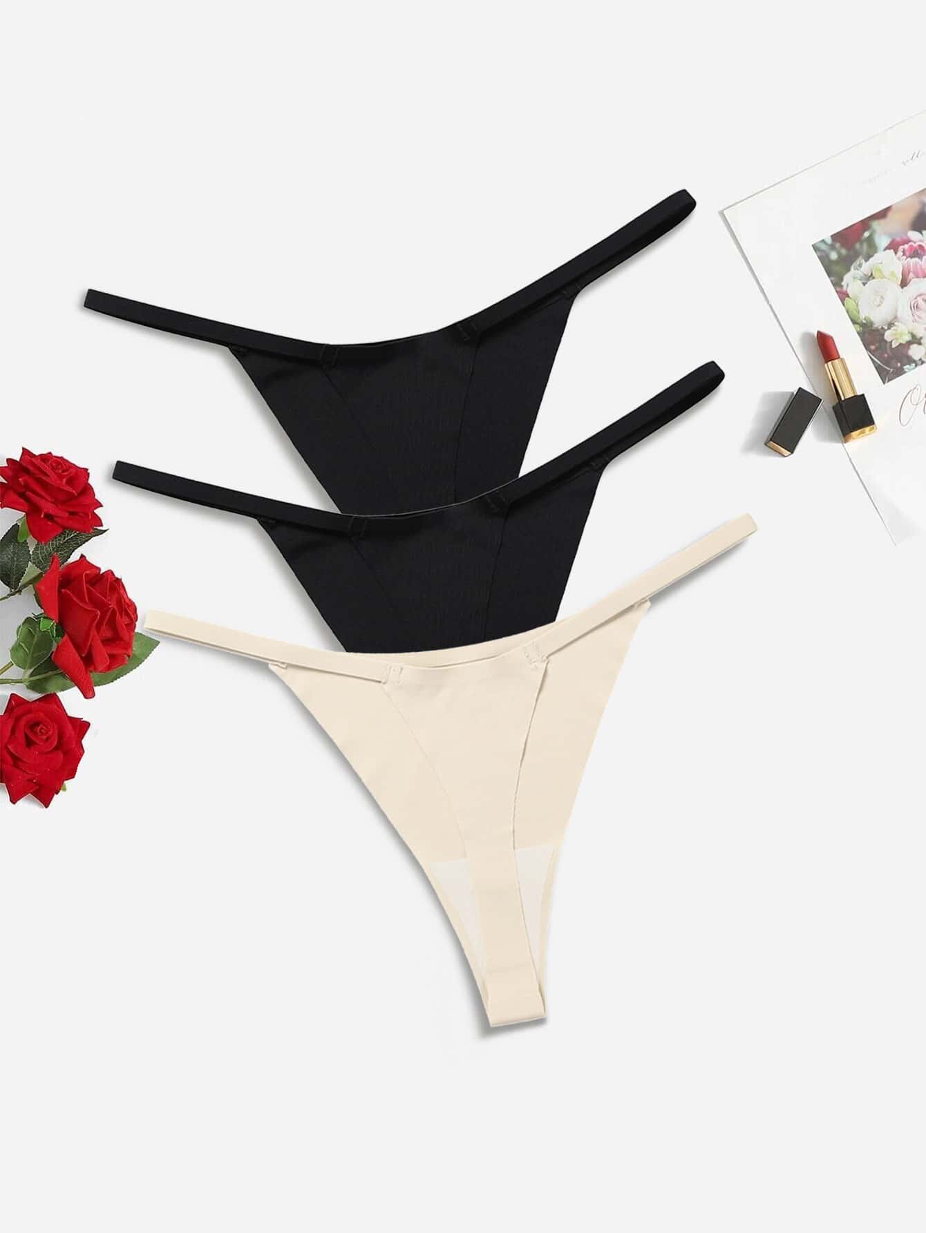 3pack Solid Thong | SHEIN USA