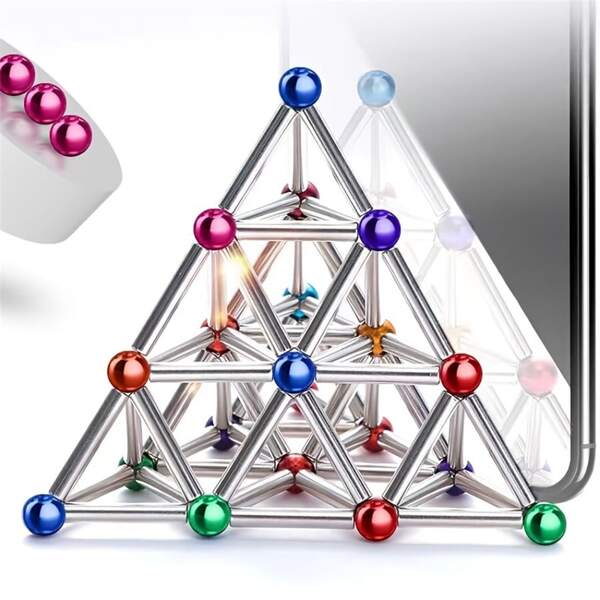 36pcs Magnetic Building Sticks & 27pcs Buckyballs Set, Educational ...