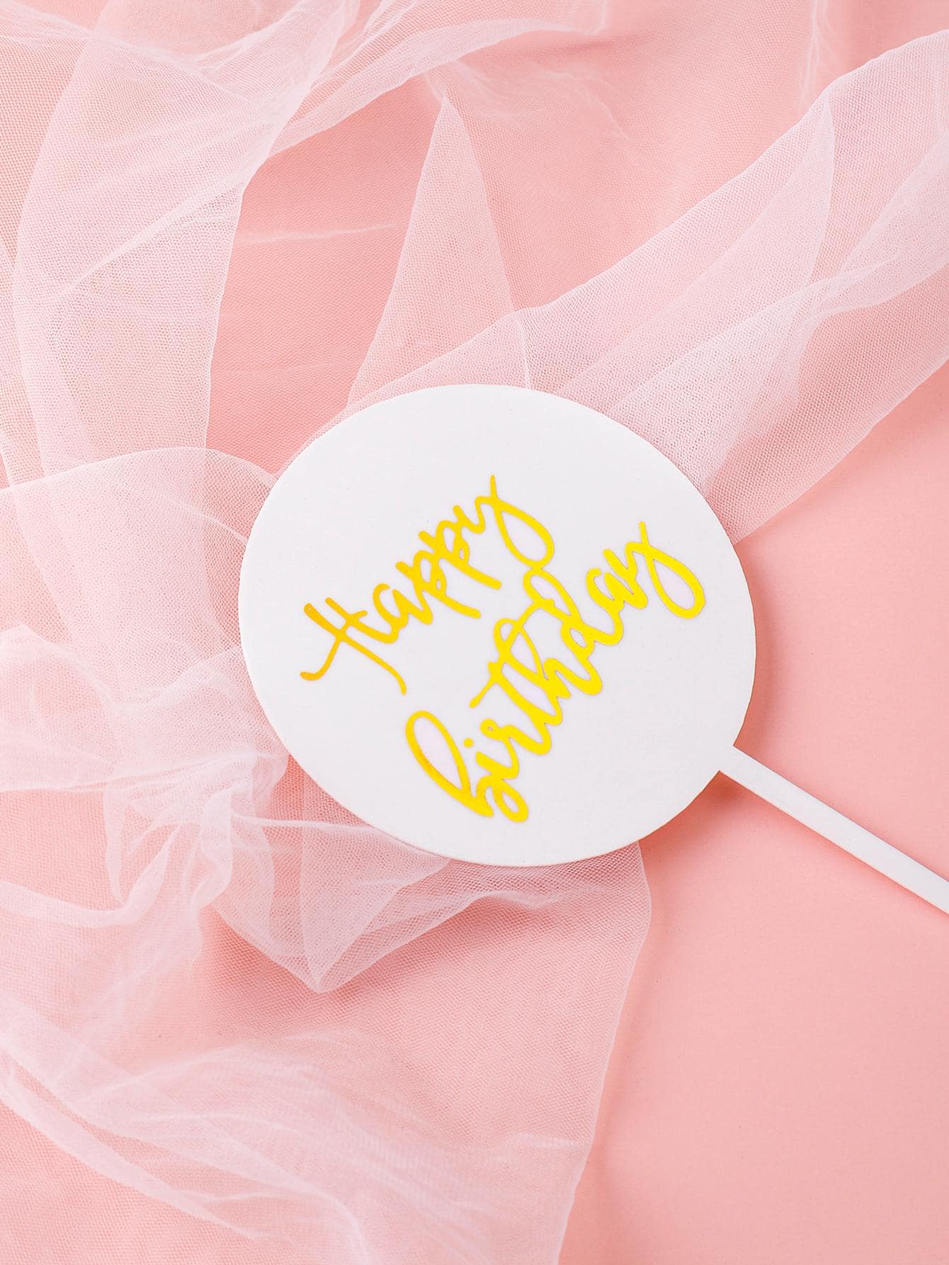 Branco Acrílico Topper de Bolo Feliz Aniversário | SHEIN Brasil